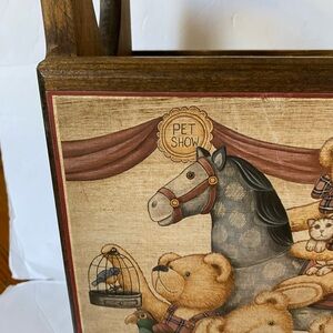 Vintage | Accents | Antiquevintage Book Caddy Stand Teddy Bear ...